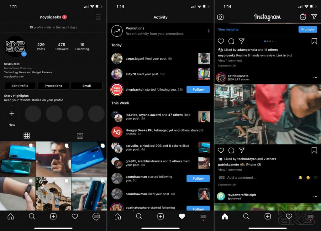 Instagram Dark Mode for iOS and Android now available | NoypiGeeks