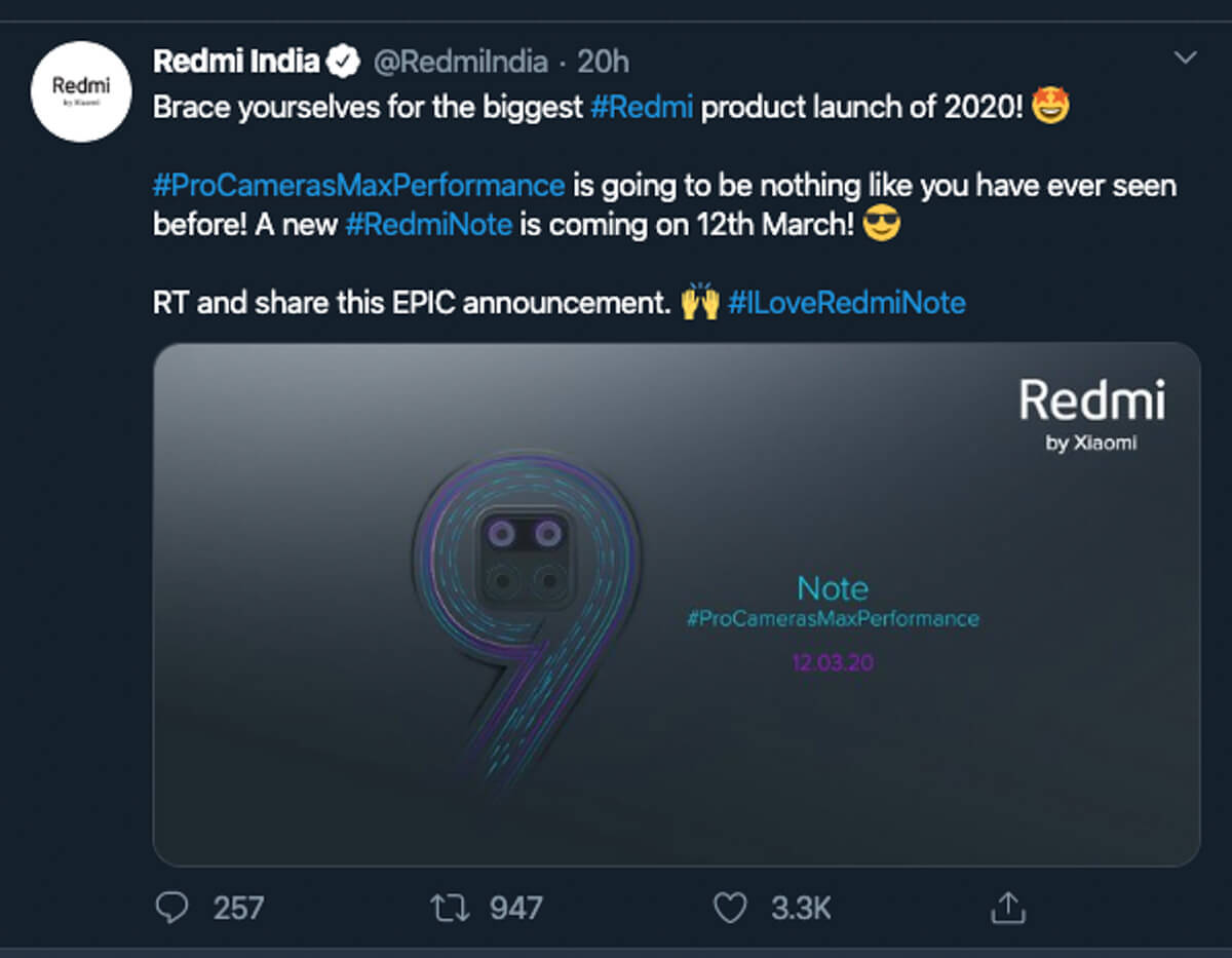 Xiaomi Redmi Note 9 release date confirmed | NoypiGeeks