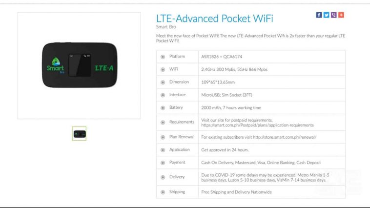 Smart LTE-Advanced Pocket WiFi plans announced | NoypiGeeks