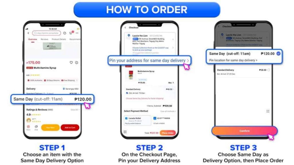 How to order in Lazada with same-day delivery | NoypiGeeks