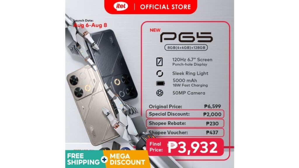 Itel P65: 120Hz HD+ display, UNISOC T615 CPU, 50MP camera | NoypiGeeks