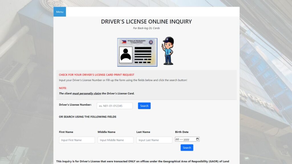 How to check your driver's license card status | NoypiGeeks