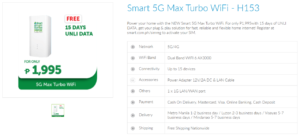 Smart 5G Max Turbo WiFi launched, priced at Php1,995 | NoypiGeeks