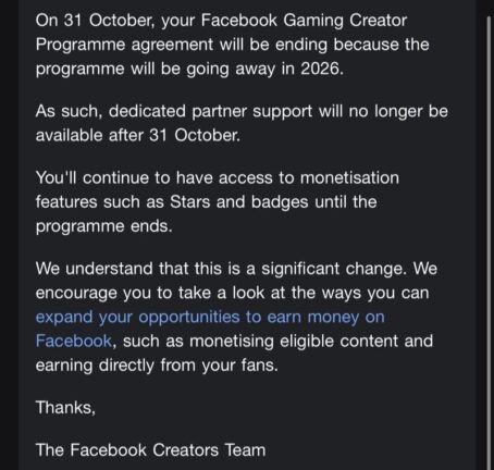 Facebook's Gaming Creator Program is shutting down | NoypiGeeks