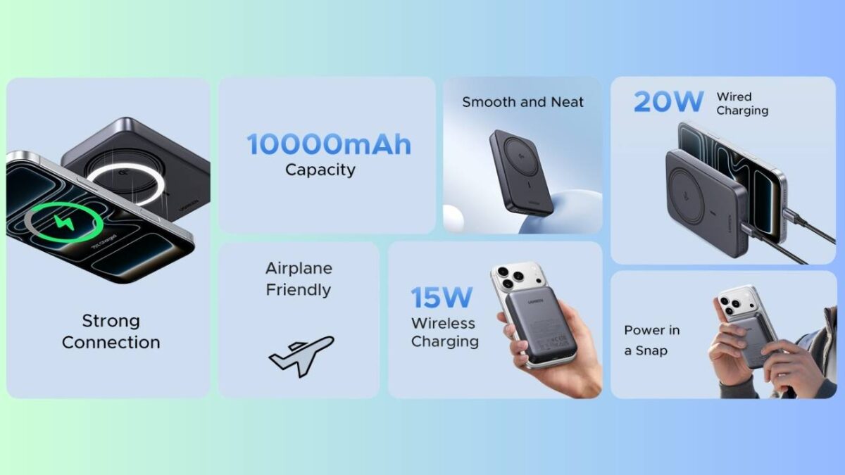 UGREEN MagFlow Air Qi2 is a slim 10,000mAh powerbank with Qi2 support ...